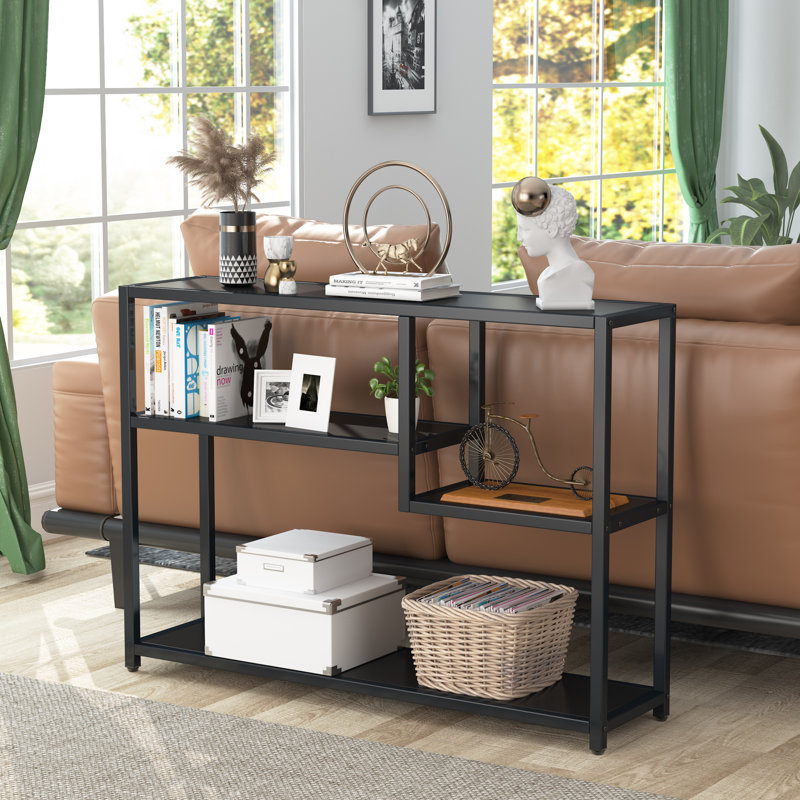 Latitude Run 43.3 Console Table Entryway Table with Storage Shelves Reviews Wayfair
